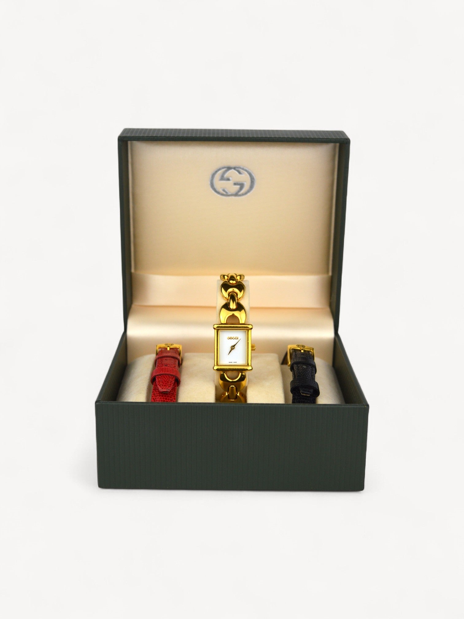 Gucci 1800L Gold-Plated Watch with Interchangeable Straps from 1997 ...